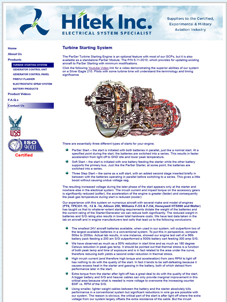 hitek turbine start system | PDF | Electric Generator | Engines
