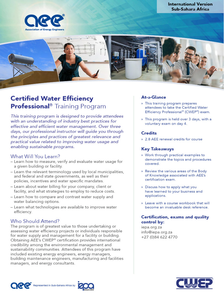 2020 08 24 CWEP AEE IEPA Brochure | PDF | Water