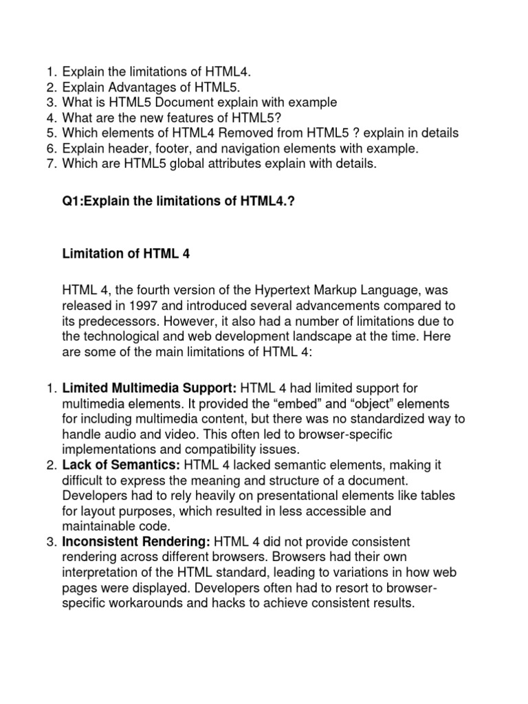Unit-1 HTML | PDF | Html | Html5