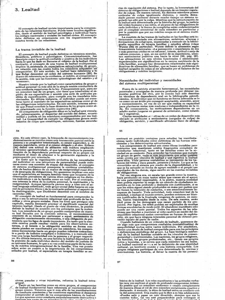 45 Boszormenyi-Nagy y Spark (1983) Cap. 3 Lealtad | PDF