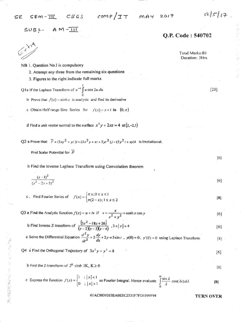 Advanced Mathematics and Data Structures Exam | PDF | Applied ...