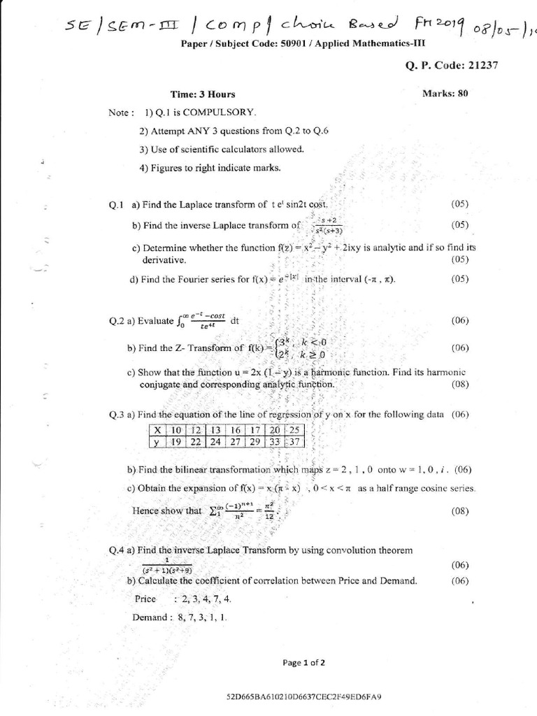SEM 3 COMP CBCGS & CBGS May 2019 | PDF | Combinatorics | Harmonic Analysis