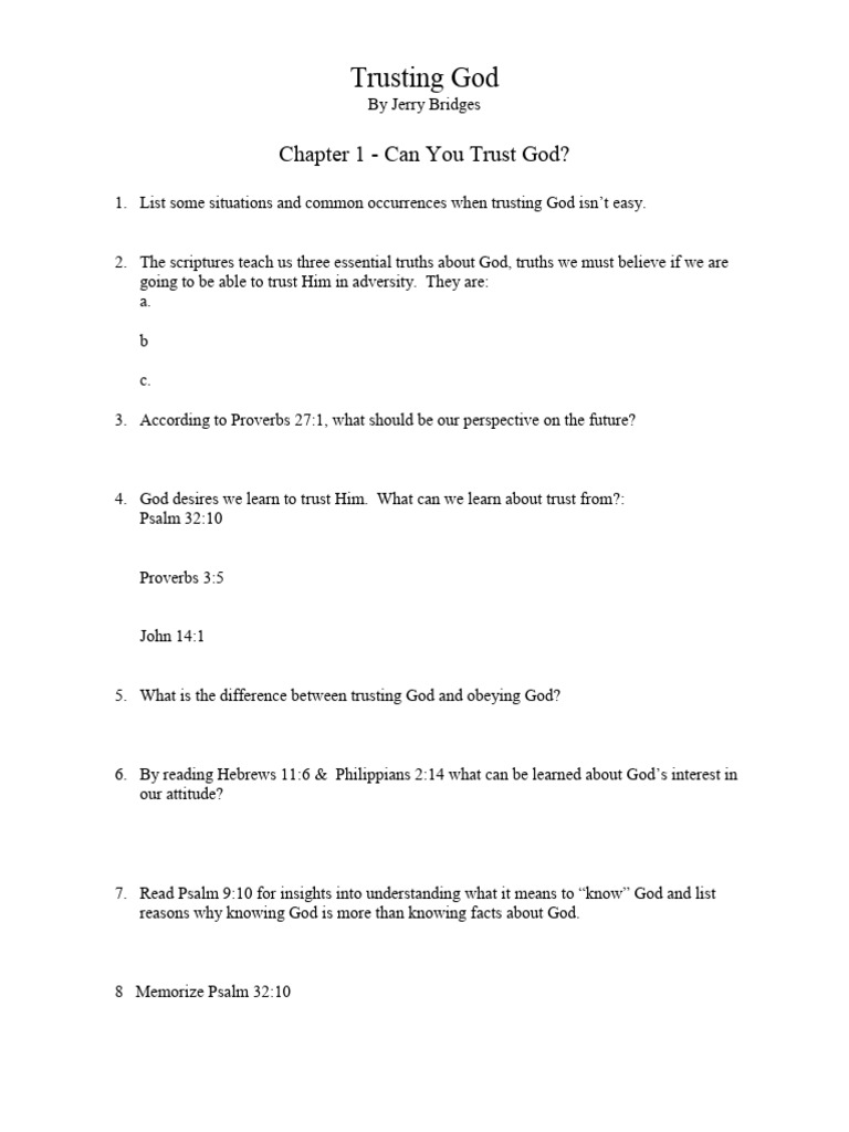 trusting-god | Download Free PDF | Book Of Isaiah | God