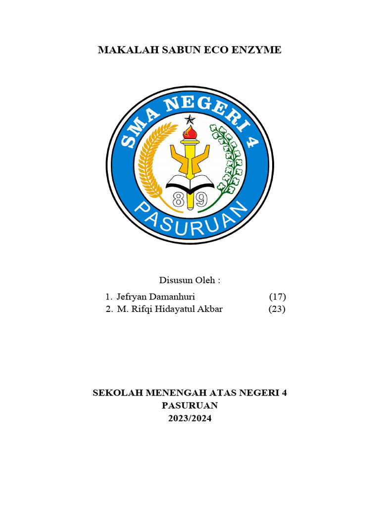 Makalah Sabun Eco Enzyme. JR | PDF