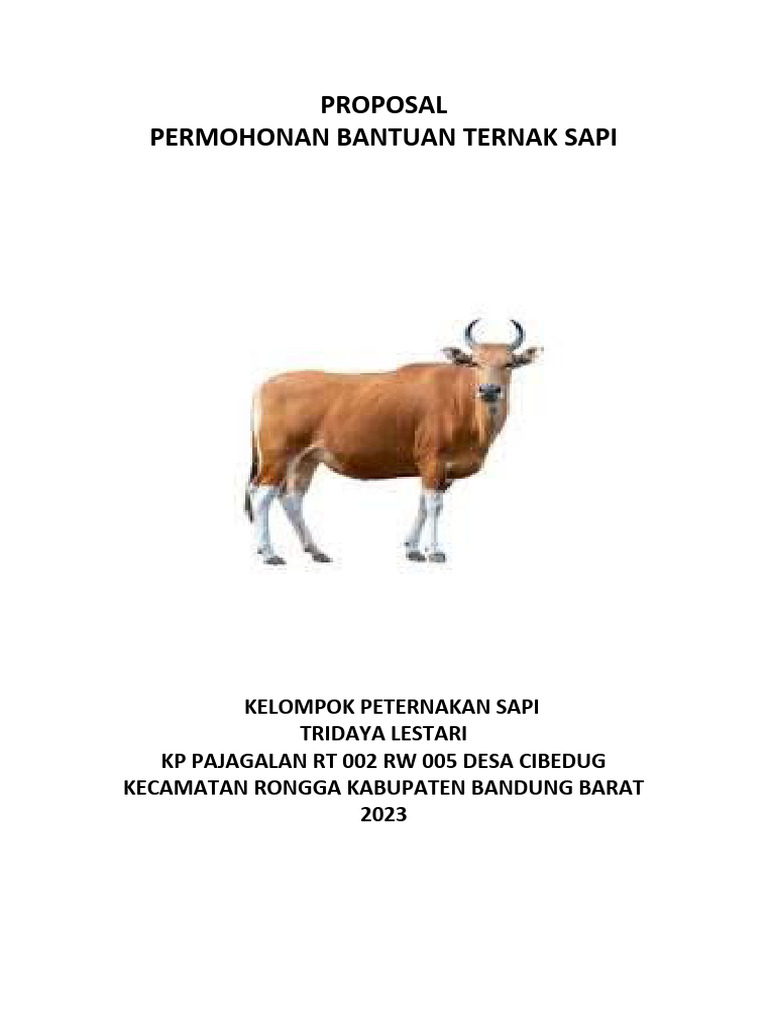 Proposal Tridaya Lestari Sapi | PDF
