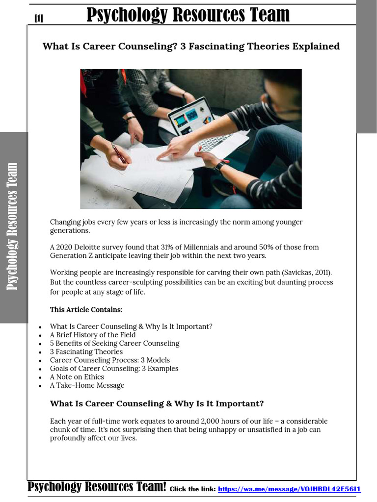 What Is Career Counseling 3 Fascinating Theories Explained - Docm | PDF ...