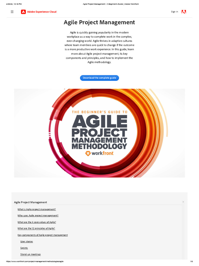 Agile Project Management - A Beginner's Guide - Adobe Workfront | PDF ... Agile Project Management - A Beginner's Guide - Adobe Workfront | PDF ...
