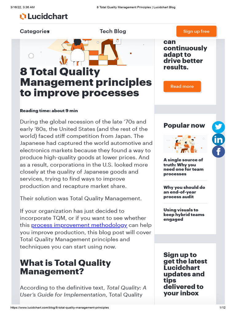 8 Total Quality Management Principles - Lucidchart Blog | PDF | Quality ...