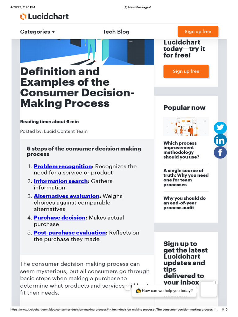 Definition and Examples of The Consumer Decision-Making Process - Lucidchart Blog | PDF | Brand ...