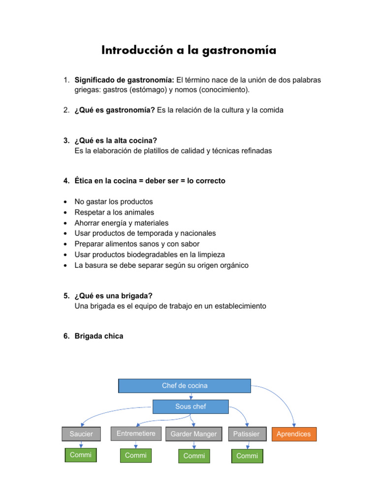 Introducción A La Gastronomía - Guia | PDF | Cocinando | Hirviendo
