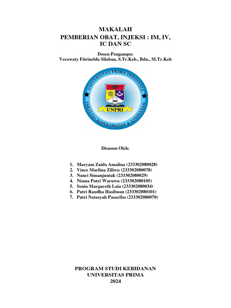 Teknik Injeksi Obat: IM, IV, IC, SC | PDF