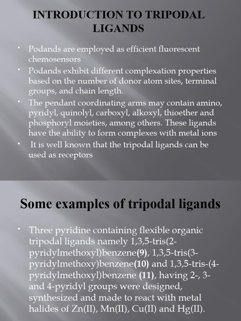 Introduction to Tripodal Ligands | PDF