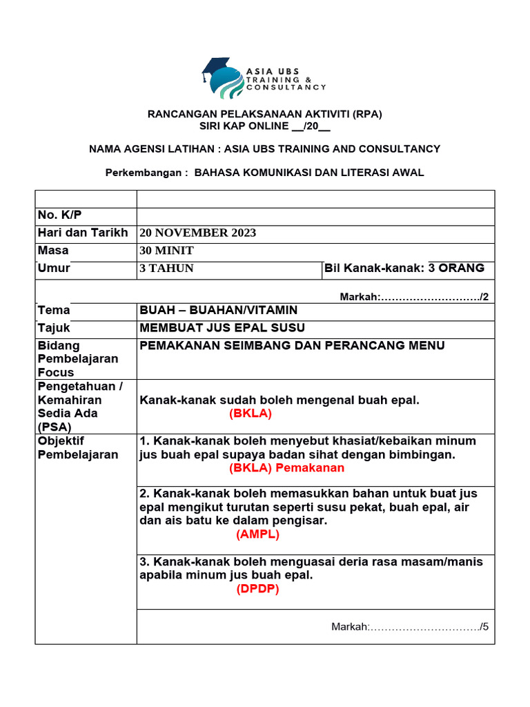 Rpa Pemakanan | PDF