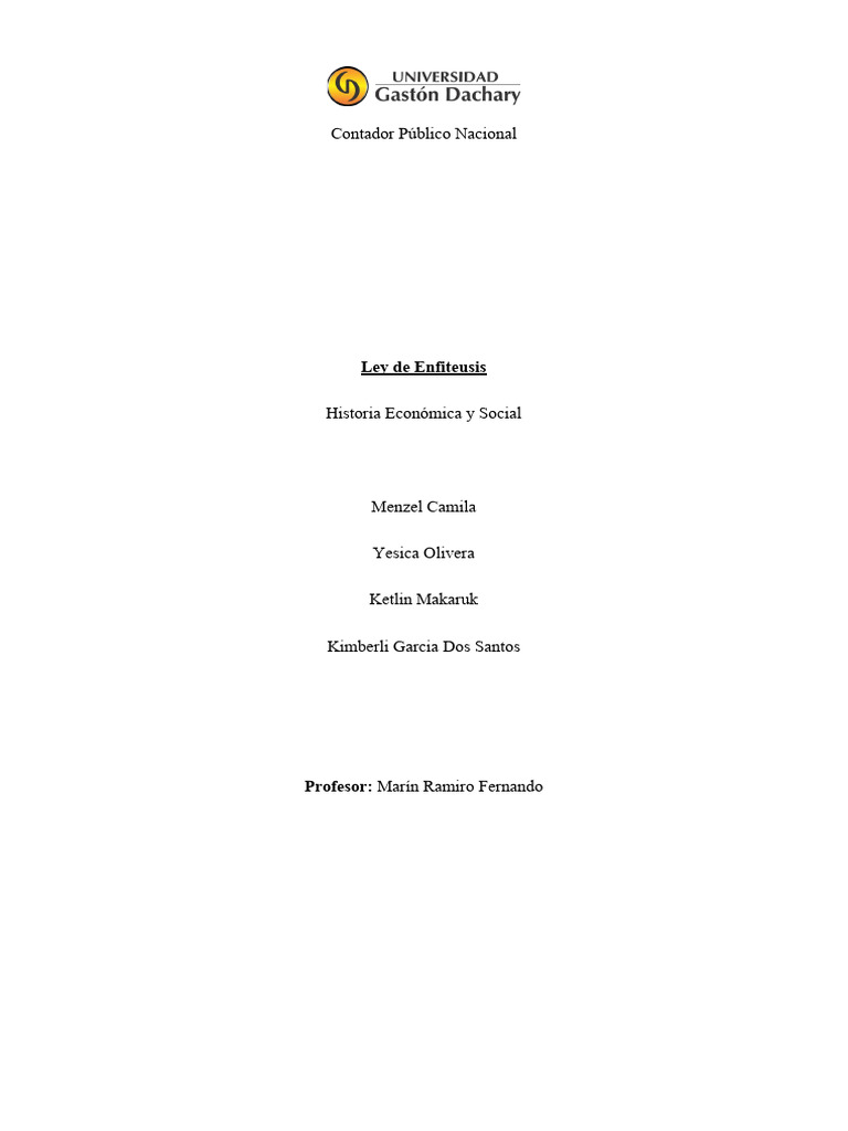 Ley de Enfiteusis TP | PDF | Argentina