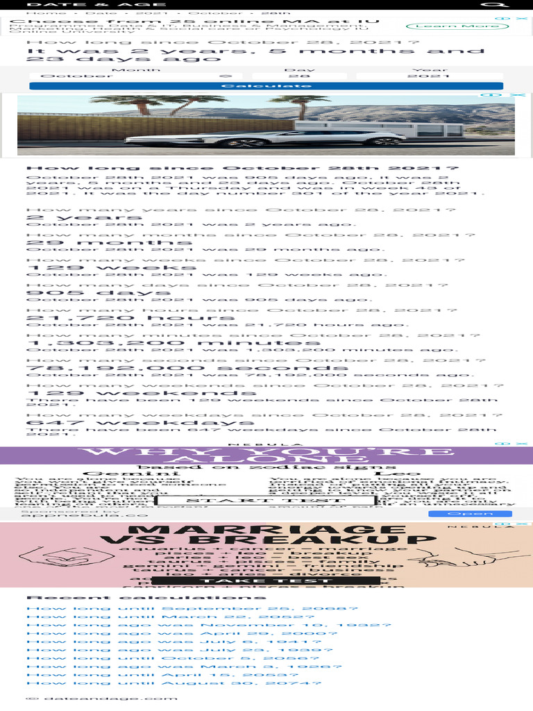 Time Since October 28, 2021 | PDF