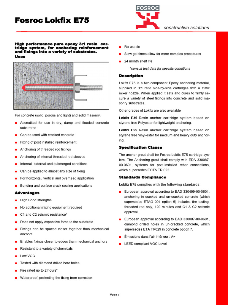 Lokfix E75 | PDF | Concrete | United Arab Emirates