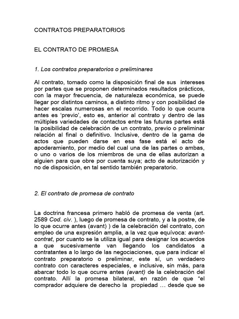 CONTRATOS PREPARATORIOS - trabajo | Descargar gratis PDF | Consentimiento | Jerga