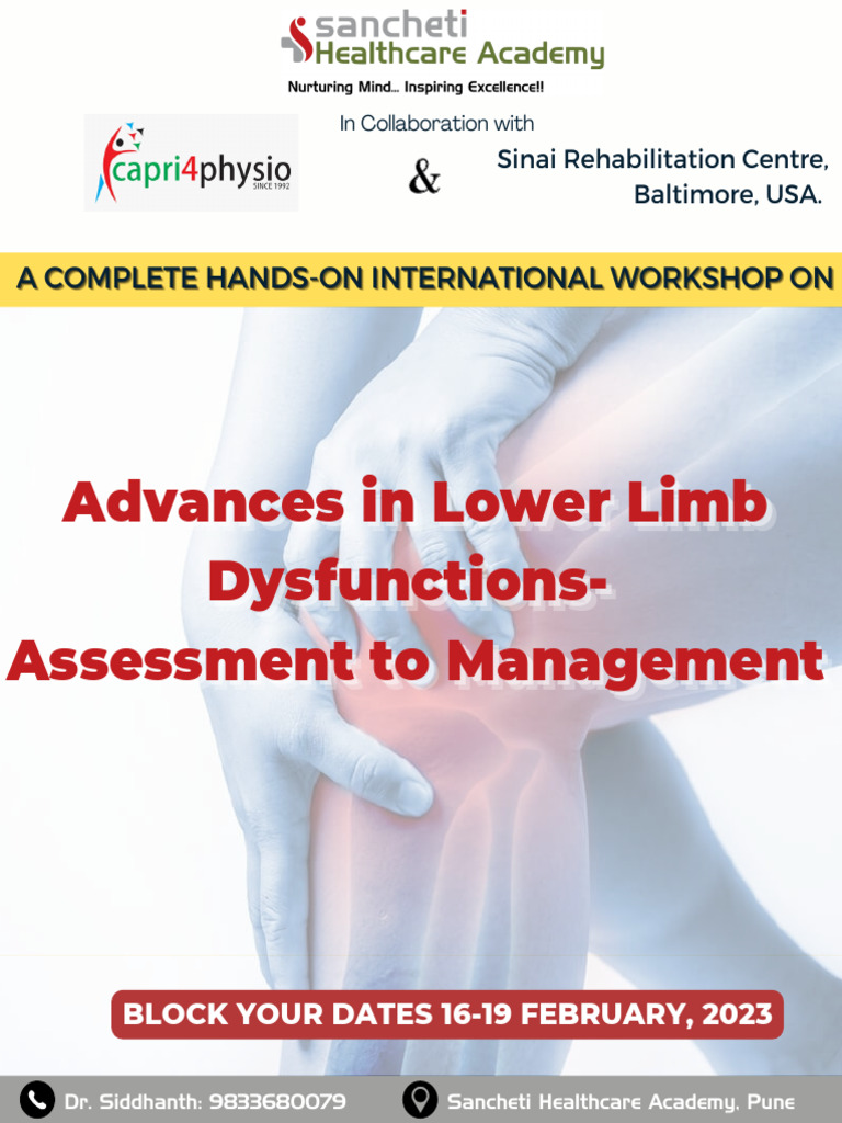 Advanced Lowerlimb Dysfunction Workshop - Schedule | PDF | Physical ...