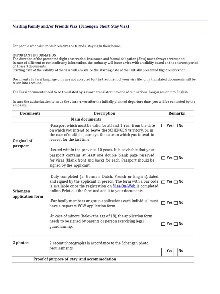 Schengen Visa for Visiting Family/Friends | PDF | Travel Visa | Passport