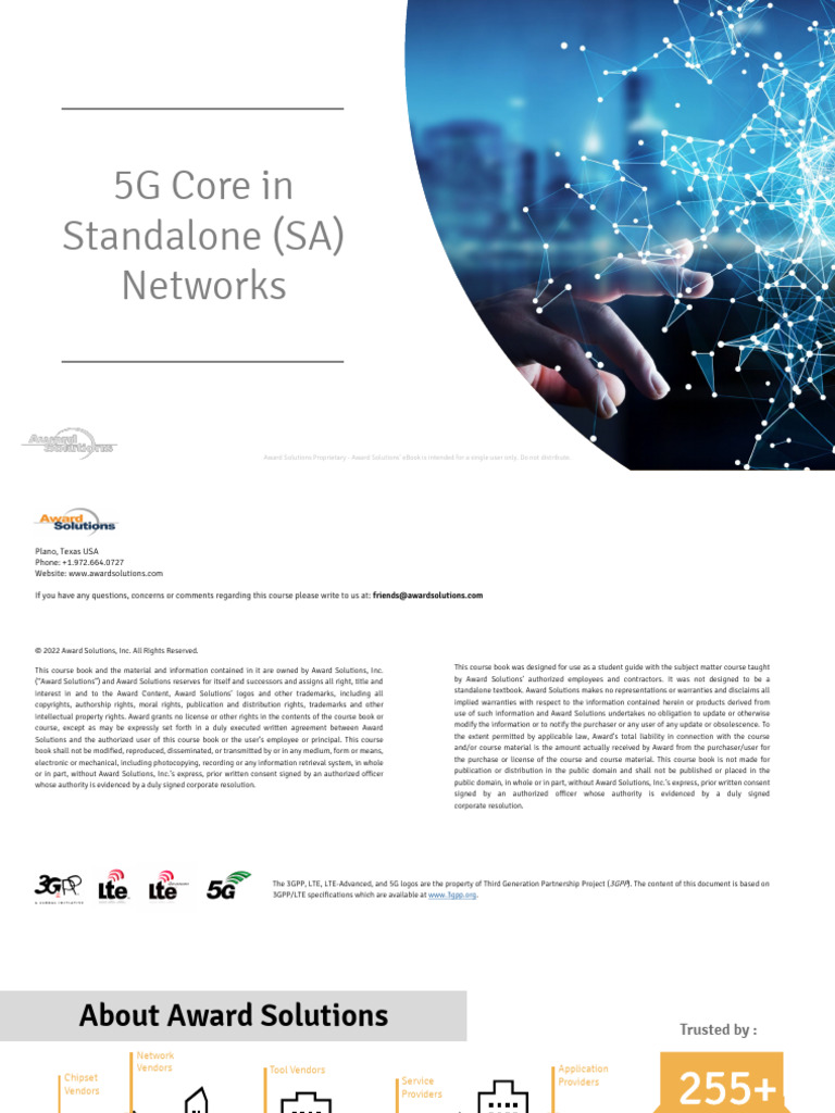 Award_5G_Core_in_Standalone_Networks_v1.1 | PDF | Ip Multimedia ...