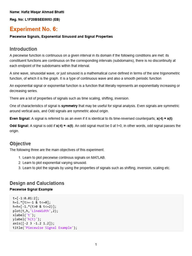 Experiment 6 | PDF | Function (Mathematics) | Trigonometric Functions