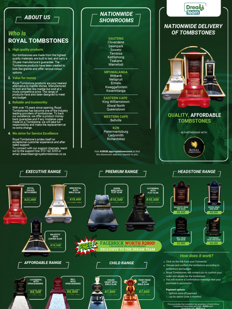 Royal Tombstones Product Flyer | Download Free PDF | Headstone