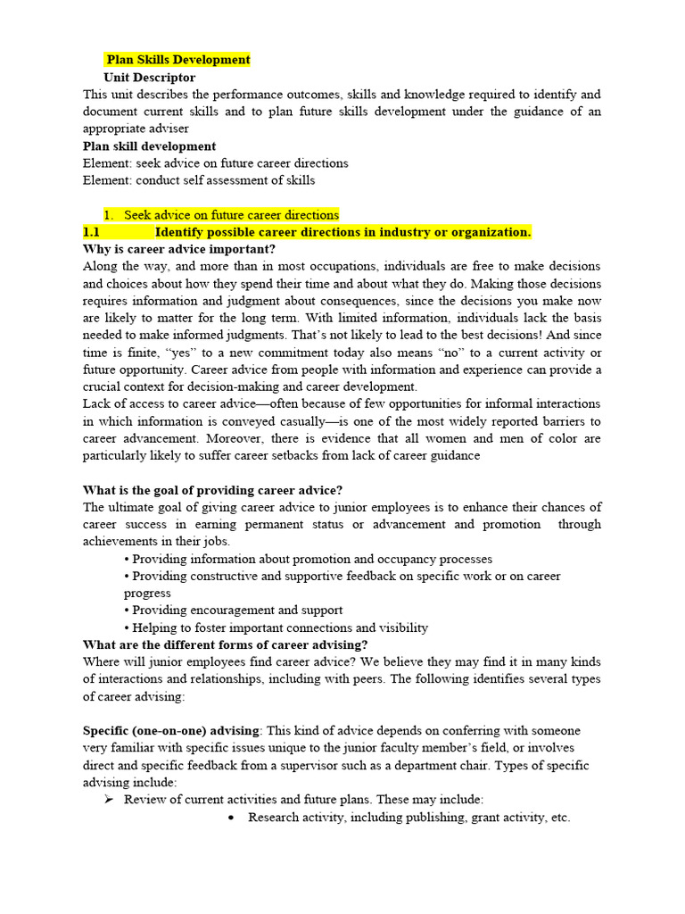 7 Planning Skill Development THIRD DRAFT | Download Free PDF ...