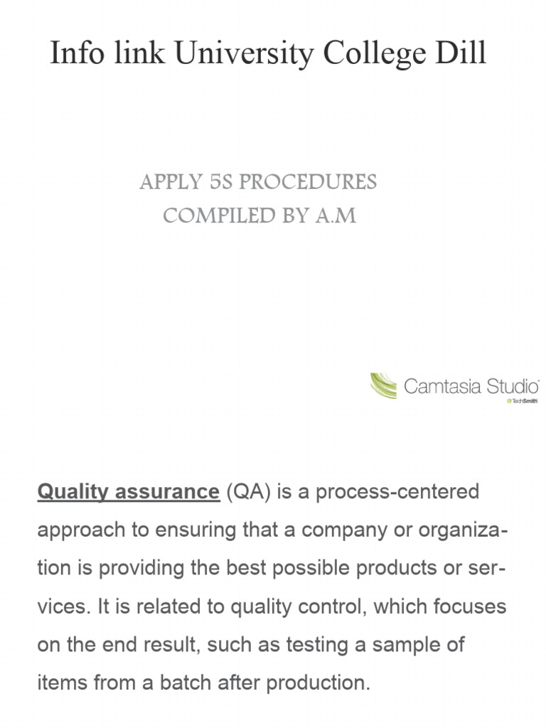 Apply 5s Procedures | PDF | Quality Assurance | Disciplines