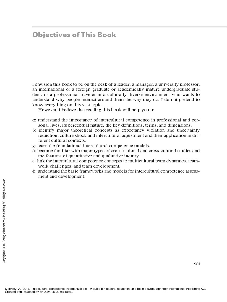 Intercultural Competence in Organizations A Guide ... - (Objectives of This Book) | PDF ...