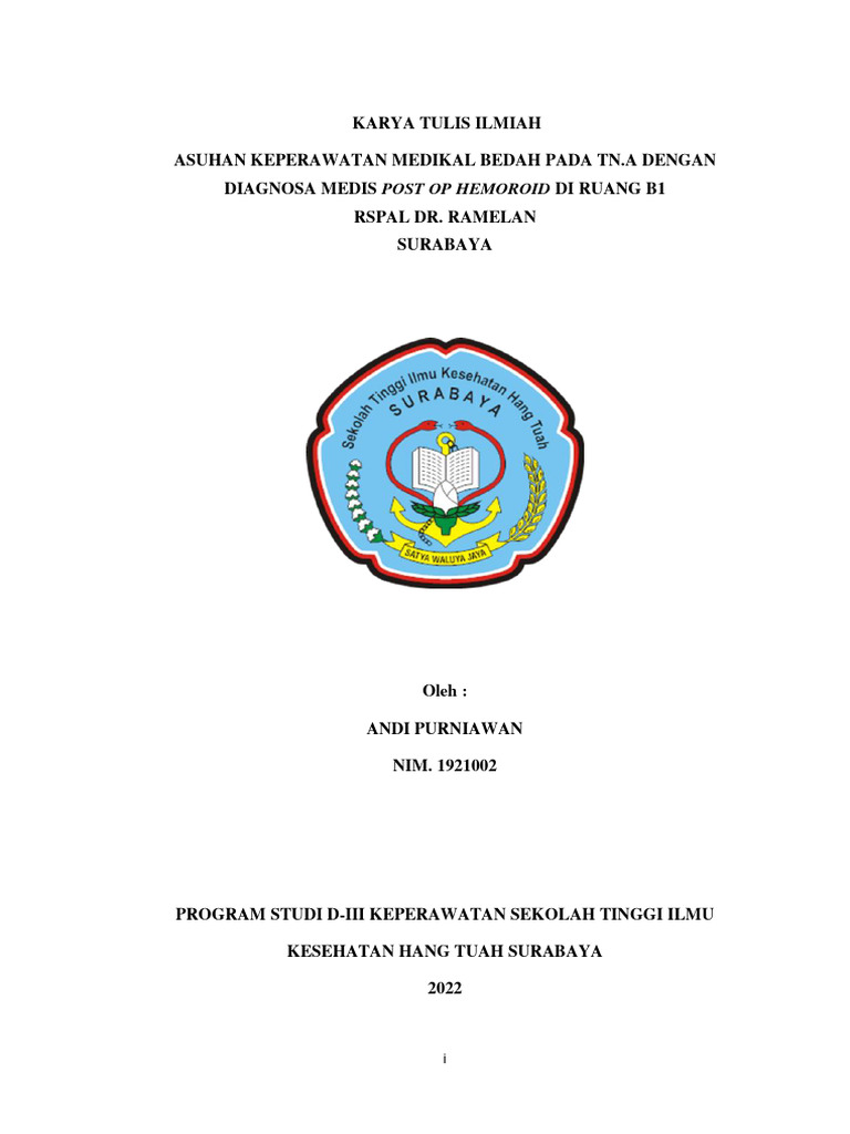 Asuhan Keperawatan Pasca Operasi Hemoroid | PDF | Sains & Matematika