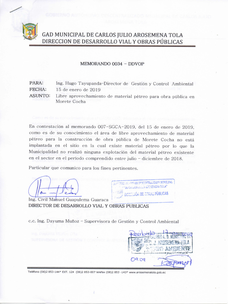 Justificativo Morete Cocha228 | PDF