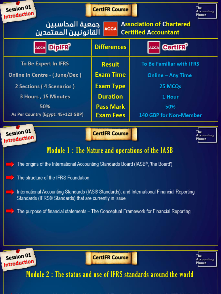CertIFR Session 01 | PDF | International Financial Reporting Standards | Financial Statement