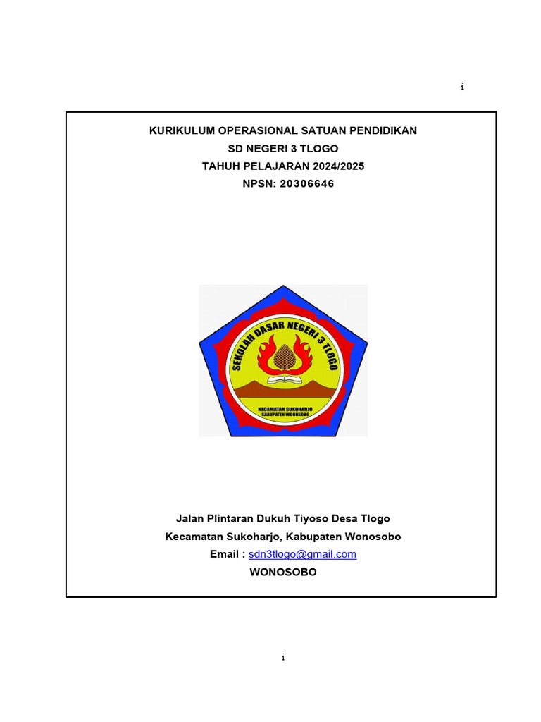 Draf Kosp 2024-2025 3 Tlogo Fix | PDF | Karier & Perkembangan | Ilmu Sosial