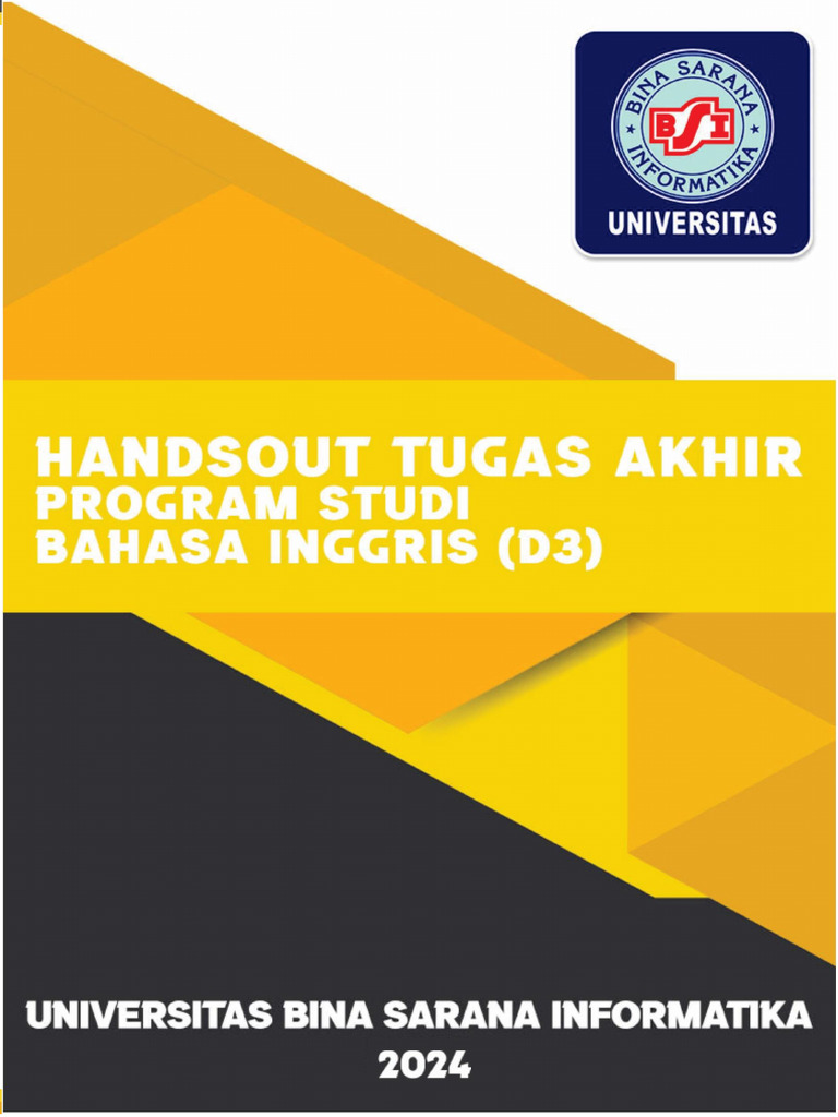 Handouts Tugas Akhir Prodi Bahasa Inggris Periode I Tahun 2024 | PDF