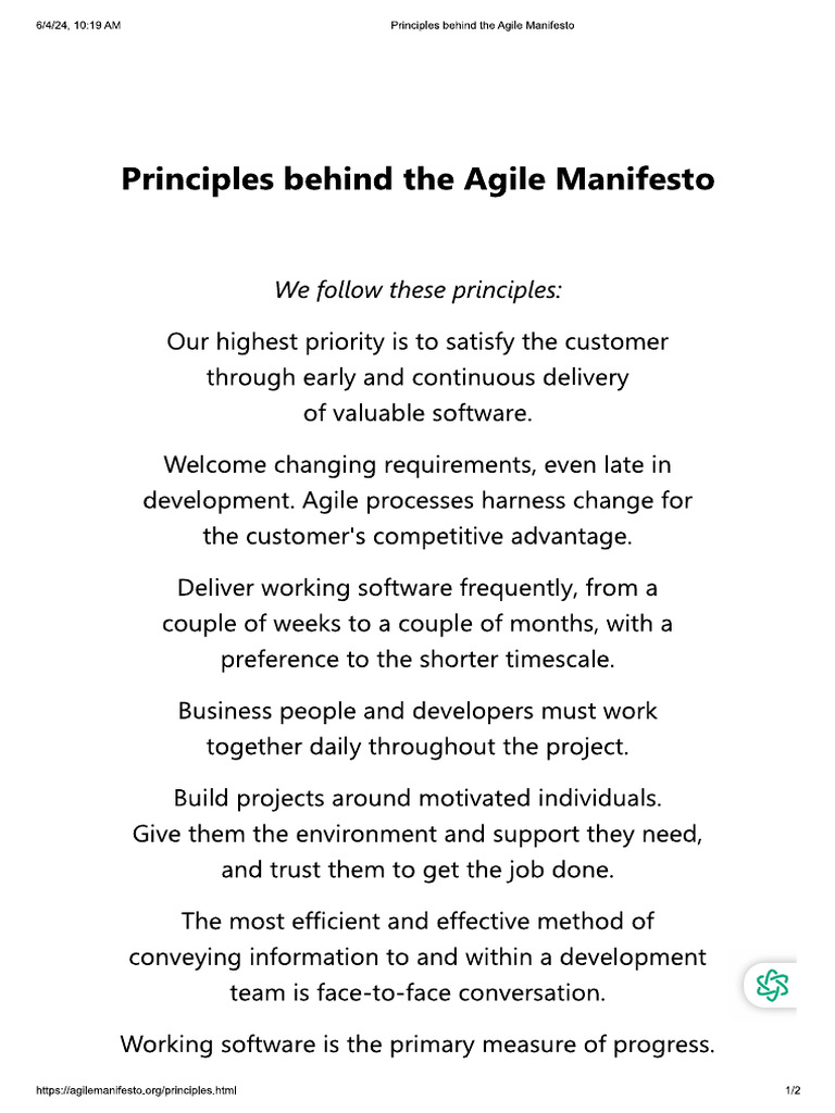 Agile Principles Pdf