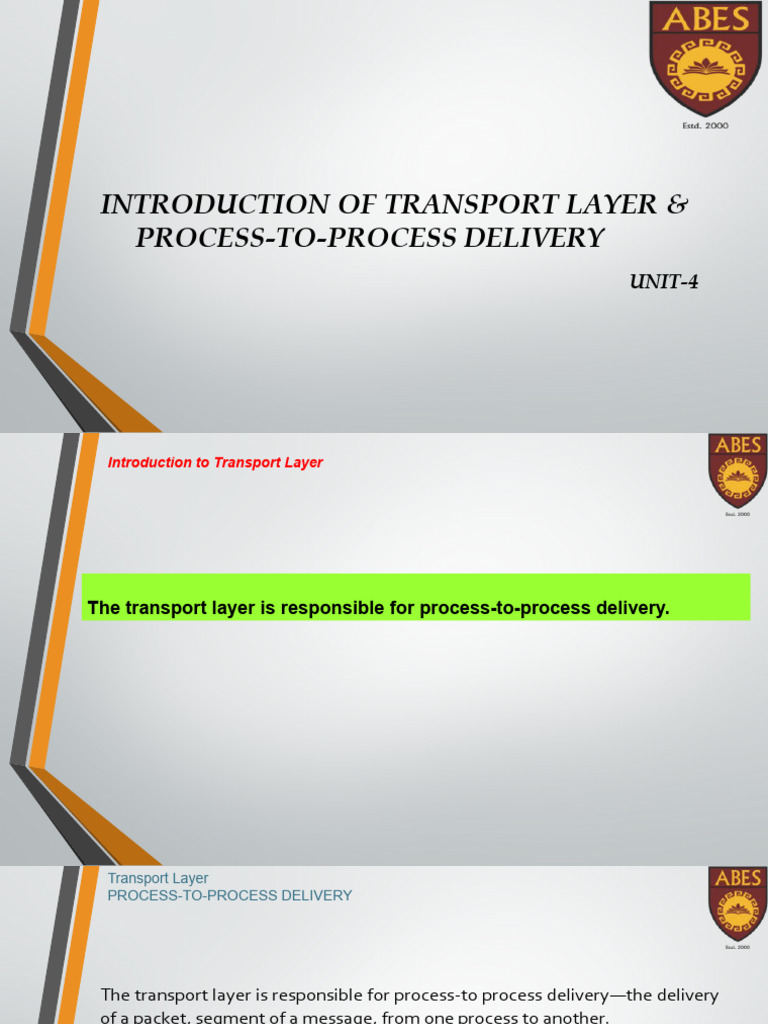 01 Introduction & Process to Process Delivery delivery, multiplexing | PDF | Port (Computer ...