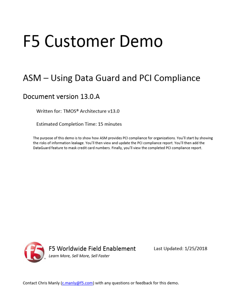 Ravello Demo - ASM - Using DataGuard and PCI Compliance - V13.0.a | PDF | World Wide Web ...