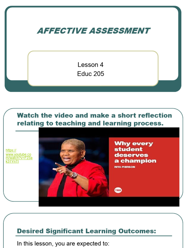 Lesson 4 Affective Assessment | Download Free PDF | Affect (Psychology ...