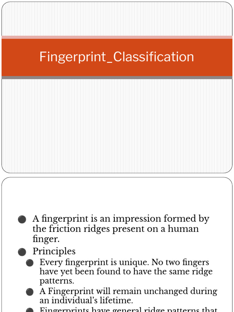 Fingerprint Classification | PDF | Fingerprint | Crime Scene