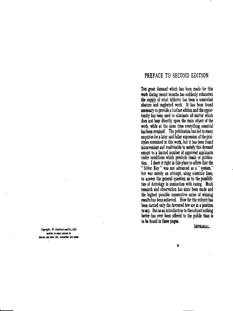 The Silver Key by Sepharial | PDF