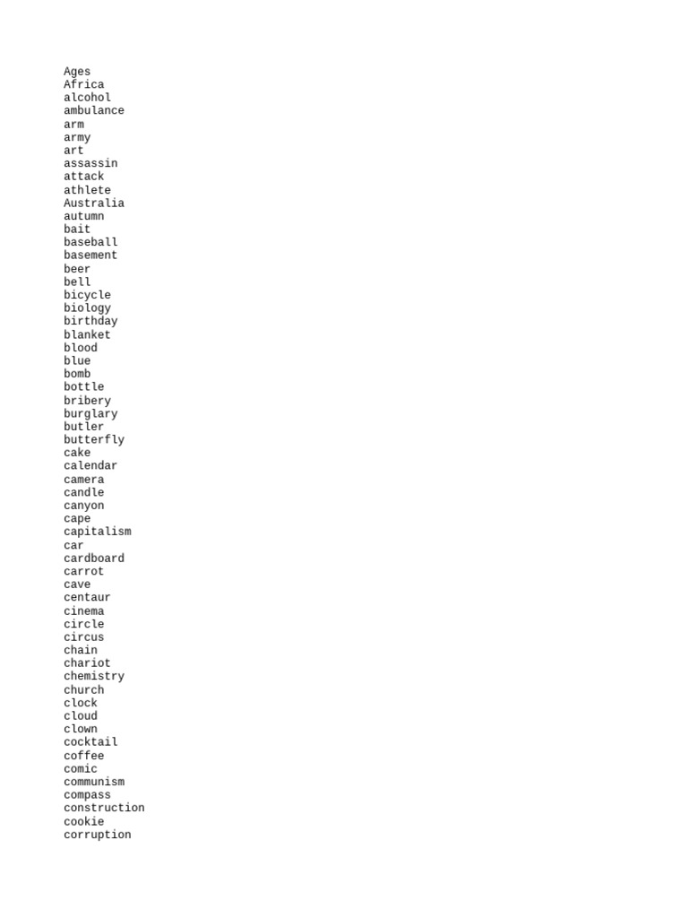 Decrypto Word List | PDF