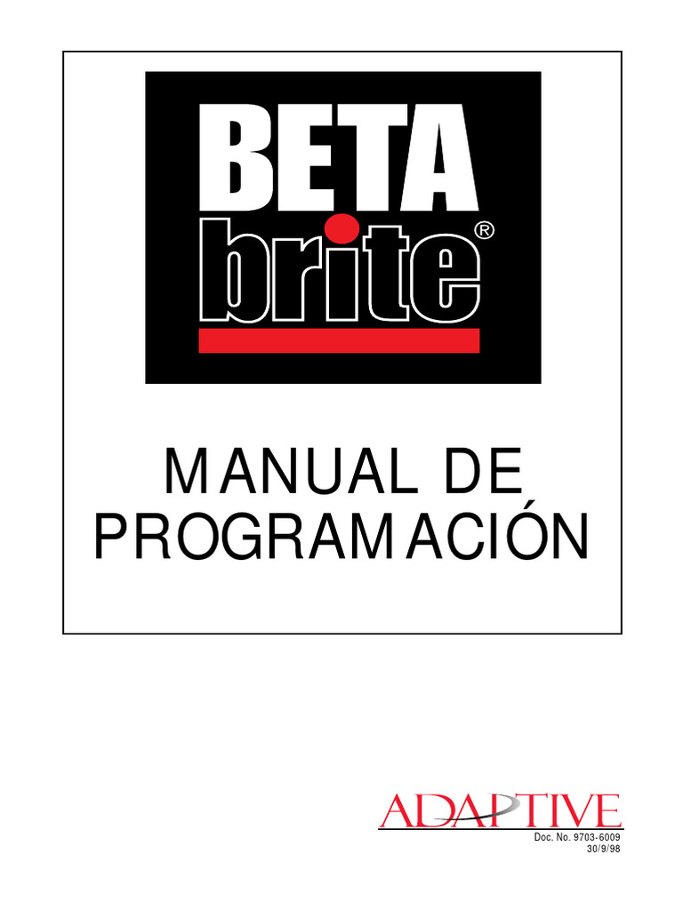 M BetaBrite 1036 Remote Control Manual Spanish | PDF | Contraseña ...
