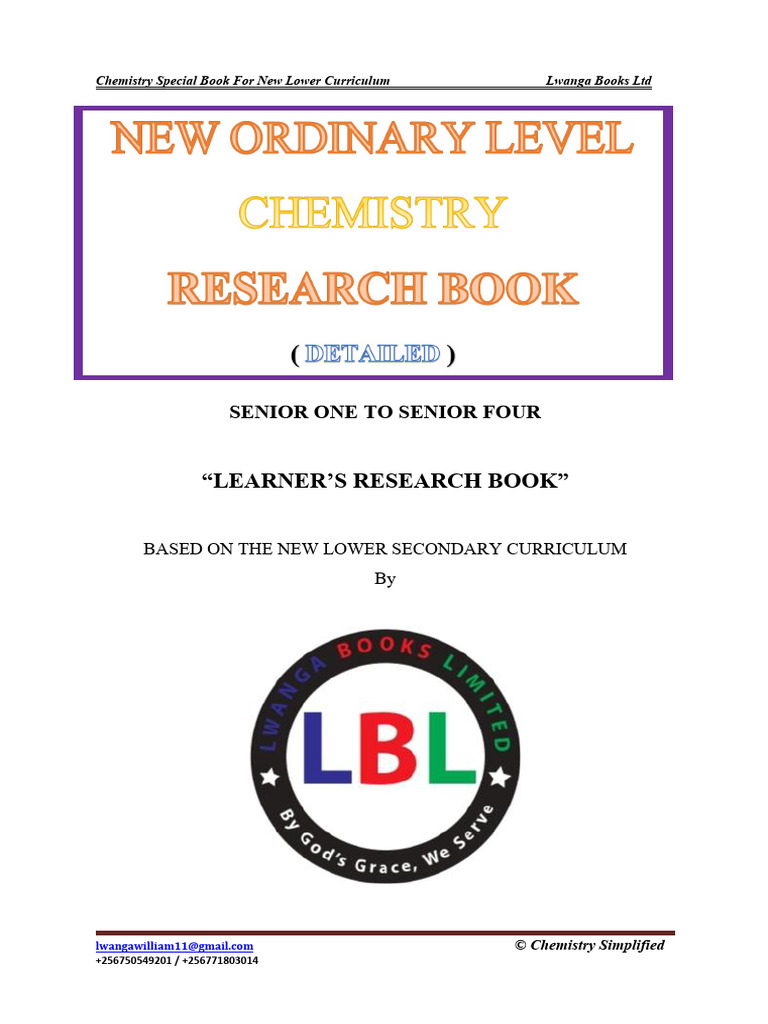 s1-s4 Chem Learner's Research Book (LBL) | PDF | Distillation | Chemistry