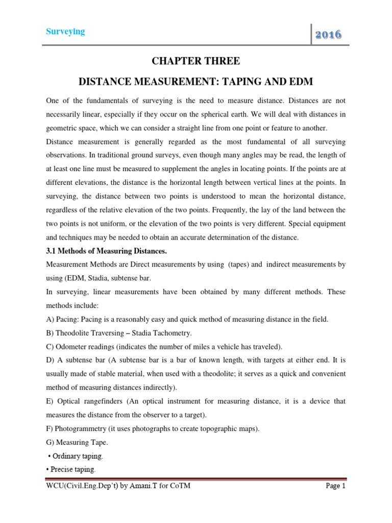 Survey Chapter.3 For CoTM | PDF | Surveying | Wavelength