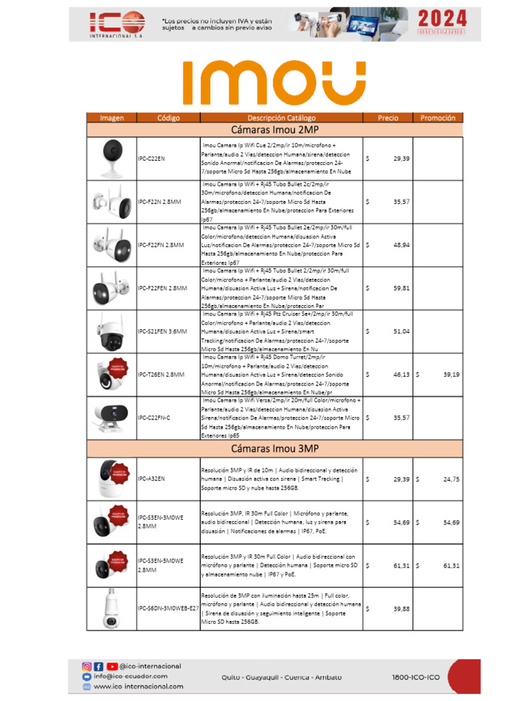Catálogo IMOU | PDF | Electrónica | Informática