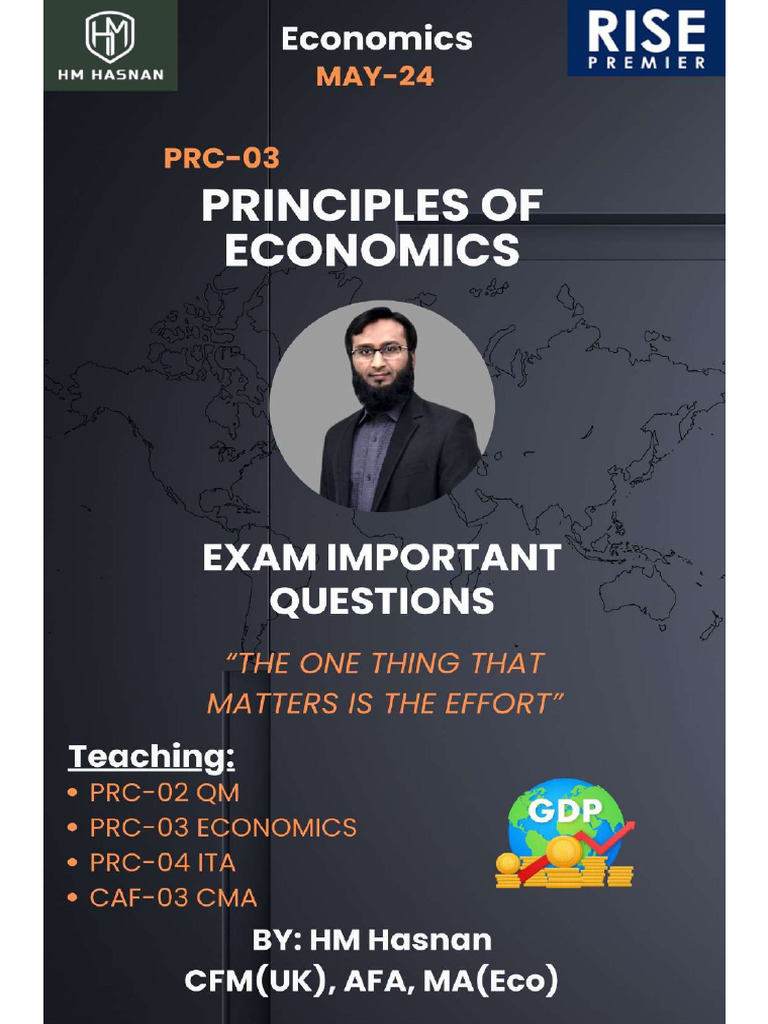 Economics Exam IMP Question May-24 by HM Hasnan. | PDF
