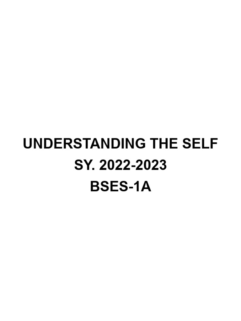 UTS Reviewer | PDF | Self Concept | Id