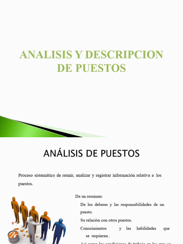 Analisis y Descripcion de Puestos Clase | PDF | Crecimiento personal y profesional | Negocios