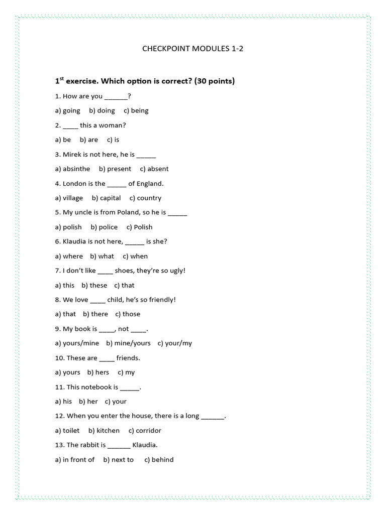 Checkpoint Modules 1-2 | PDF | Linguistic Morphology | Language Families