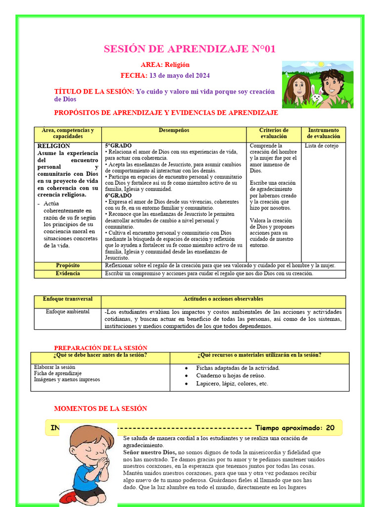 Sesion Rel-Yo Cuido y Valoro Mi Vida Porque Soy Creación de Dios | PDF ... Sesion Rel-Yo Cuido y Valoro Mi Vida Porque Soy Creación de Dios | PDF ...